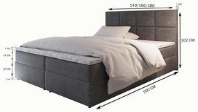 MSL Kontinentální čalouněná postel LENKA (160 x 200 cm) Barva látky: COSMIC 10
