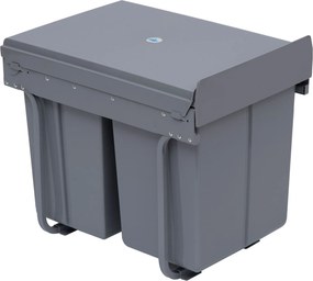 HOMCOM Systém na třídění odpadu 1 x 20L + 2 x 10L Vestavěný odpadkový koš se 3 oddíly Vytahovací systém pro třídění odpadu pro instalaci do spodní skř