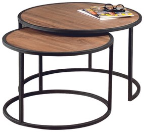 Odkládací stolek Tambur Walnut, 2 ks