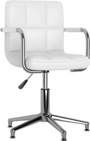 vidaXL Otočná jídelní židle umělá kůže [3088092] Barva: Bílá