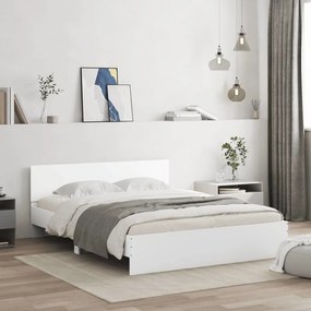 vidaXL Rám postele s čelem 140 x 190 cm [3207497] Barva: Bílá
