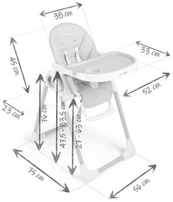 Kojicí židle se stolkem Nukido Belo růžová