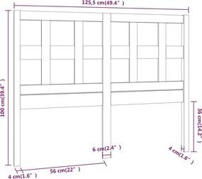 vidaXL Čelo postele 125,5 x 4 x 100 cm masivní borovice [818914] Barva: medová hnědá