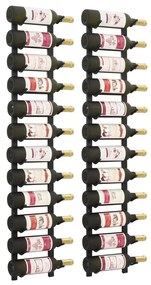 vidaXL Nástěnný stojan na víno na 12 lahví 2 ks černý železný