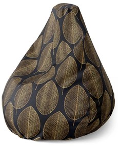 Sablio Sedací vak Pear Zlaté listy - 70 x 95 x 15 cm