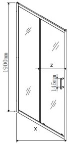 Sprchové dveře MEXEN Apia 150cm stříbrné