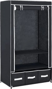 Šatní skříň černá 87 x 49 x 159 cm textil 282457