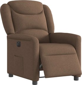 Elektrické polohovací křeslo hnědé textil 3303178
