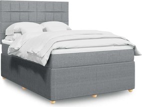 Box spring postel s matrací světle šedá 140 x 200 cm textil 3294379