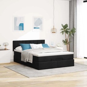 Osmanská postel s matrací &amp; LED diody černá 140x190 cm látka 3312307