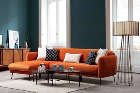 Designová sedačka Eilika 270 cm oranžová - levá