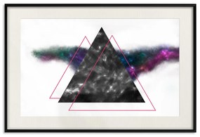 Plakát Trojúhelníkové Zrcadlo - geometrická abstraktní kompozice na pozadí bílé