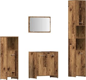 4dílná koupelnová sestava old wood kompozitní dřevo 3328553