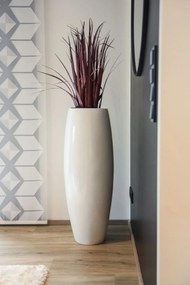Květináč MAGNUM, sklolaminát, výška 100 cm, bílý lesk