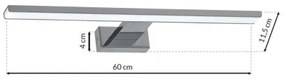 LED Koupelnové osvětlení zrcadla SHINE LED/13,8W/230V 60 cm IP44 lesklý chrom
