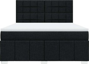 Box spring postel s matrací černá 180x200 cm textil 3294049