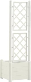 Zahradní truhlík s treláží 43 x 43 x 142 cm PP bílý 313979