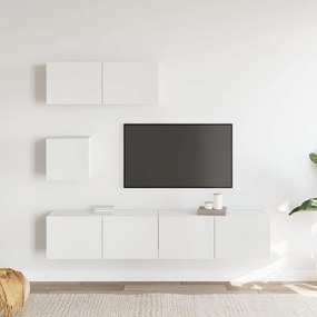 4dílný set TV skříněk bílý kompozitní dřevo 3114646