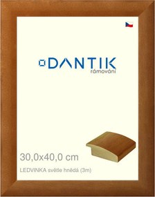 DANTIK rámeček 30x40 | LEDVINKA světle hnědá (Plexi Čiré)