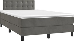 Box spring postel s matrací tmavě šedý 120x190 cm samet 3269862