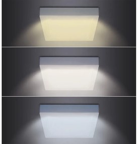 Solight LED mini panel CCT, přisazený, 12W, 900lm, 3000K, 4000K, 6000K, čtvercový