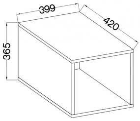 Nádstavec na skříň Malta 114 světle šedá