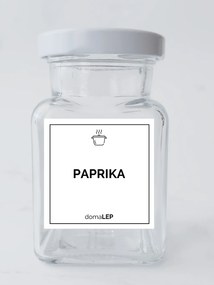 Samolepka na kořenky PAPRIKA bílá 5 × 5 cm tučné písmo