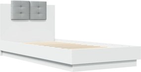 Rám postele s čelem bílý 100 x 200 cm kompozitní dřevo 3209933