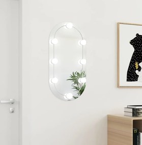 vidaXL Zrcadlo s LED světly 80 x 40 cm sklo oválné [3102975]