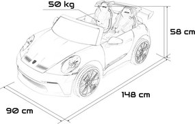Elektrické autíčko Porsche 911 GT3 STRONG MP4 červené