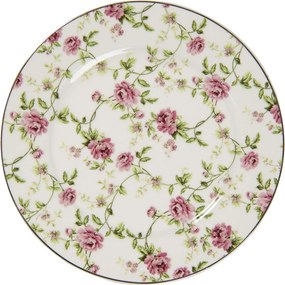 Porcelánový talíř s růžemi Bouton de Rose – Ø 21*2 cm