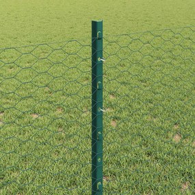 Hexagonální plot s podpěrou 10 x 0,8 m Ocel potažená PVC Zelená 3336677
