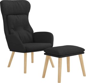 Relaxační křeslo s podnožkou černé textil 3097756
