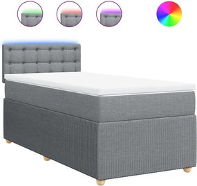 Box spring postel s matrací světle šedá 80 x 200 cm textil 3289597