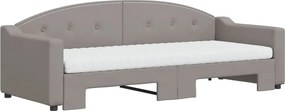 Válenda s přistýlkou a matracemi taupe 80 x 200 cm textil 3197546