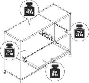 Tchibo - Kovová odkládací skříňka »Cn3« se 2 výklopnými dvířky - barva: šedá