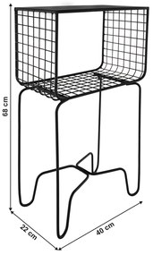 Kovový odkládací stolek LONIO černý lak