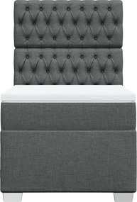 Box spring postel s matrací tmavě šedá 100 x 200 cm textil 3292707