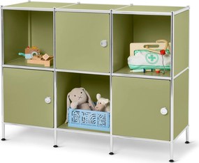 Tchibo - Kovová odkládací skříňka »Cn3 Kids« se 3 dvířky - barva: chrom