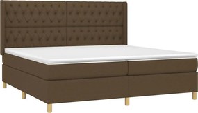 Box spring postel s matrací tmavě hnědá 200x200 cm textil 3132260