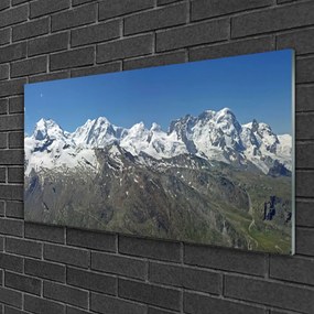 Obraz na skle Hory Sníh Krajina 140x70 cm