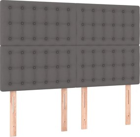 Box spring postel s matrací šedá 140x200 cm umělá kůže 3132505