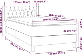 Box spring postel s matrací tmavě hnědá 100 x 200 cm textil 3130492