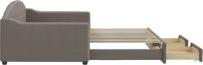Válenda s přistýlkou a zásuvkami taupe 100 x 200 cm textil 3197574