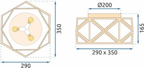 Toolight Toolight, stropní svítidlo 3xE27 APP1238-C, zlatá-bílá, OSW-40093