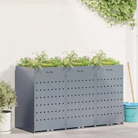 Úložný box na 3 popelnice Světle šedá 204 x 77,5 x 121,5 cm 3394749