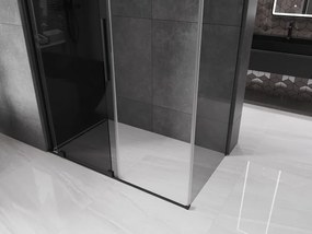 Mexen Velar, sprchový kout s posuvnými dveřmi 160 x 80 cm, 8mm šedé sklo, černá matná, 871-160-080-41-70