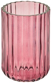 4dílná skleněná sada doplňků do koupelny růžová CARDENA Beliani
