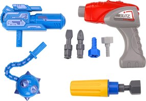 LEAN Toys Robot na šroubování, zbraň, vrtačka, šroubovák, světla, zvuk, žlutý