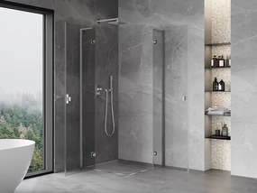 Mexen Mist-H L Duo, 2-křídlý ​​sprchový kout 100 x 100 cm, čiré sklo, chromový profil, 8A5L-100L-100P-01-00